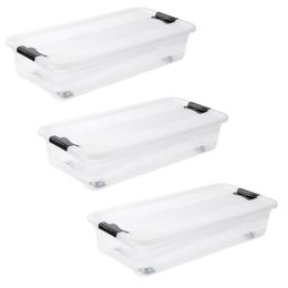 keeeper Aufbewahrungsbox &raquo;Konrad, Box mit Rollen, 3er Set, 33 L, 79,5 x 39,5 x 18 cm&laquo; durch Clips verschlie&szlig;bar, Griffe und Rollen am Boden Kunststoff