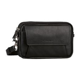 Tom Tailor Damen Tom Tailor Umh&auml;ngetasche &raquo;Tilly&laquo; aus fein genarbte Lederimitat im Doppelkammer-Modell mit viel Platz schwarz B/H/T: 21,5cm x 15cm x 