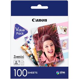 Canon Fotopapier &raquo;Zoemini Zink Papier ZP-2030 - 100 Blatt&laquo; DIN-A8 wei&szlig; Kunststoff, Zellulose wasserabweisend, rei&szlig;fest