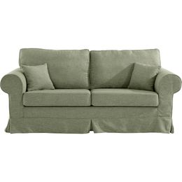 OTTO home 3-Sitzer &raquo;Shadmoor&laquo; Hussenoptik, in uni oder mit Blumendruck gr&uuml;n 100% Polyester B/H/T: 210cm x 102cm x 92cm, Struktur