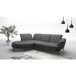 Sit & More sit&more Ecksofa &raquo;Dance, L-Form, inkl. Sitztiefenverstellung&laquo; inkl. Click&Seat, optional mit Kopfteilverstellung grau 95%Polyester 5%Polyamid B/H/T: 