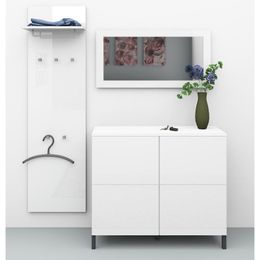 borchardt M&ouml;bel borchardt M&ouml;bel Garderoben-Set &raquo;Haama 3-teilig mit Kommode, Wandpaneel und Spiegel&laquo; wei&szlig; Einheitsgr&ouml;&szlig;e