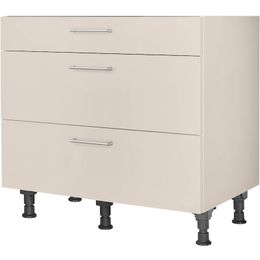 Nobilia Kochfeldumbauschrank &raquo;"Laser", vormontiert, mit Schubkasten und Ausz&uuml;gen,&laquo; in den Breiten 60 und 90 cm beige B/H/T: 90cm x 87cm x 58,3cm, 