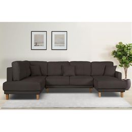 OTTO home Wohnlandschaft &raquo;TRIPLO U-Form wahlweise mit Schlaffunktion, B/T/H: 310/192/90 cm&laquo; Schlafsofa, auch mit Bettkasten, Steppung im R&uuml;ckenkissen 