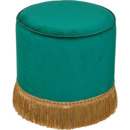 Home Affaire Hocker 1 Stk. tlg. gr&uuml;n Samtbezug 100% Polyester B/H/T: 45cm x 46cm x 45cm, Samt