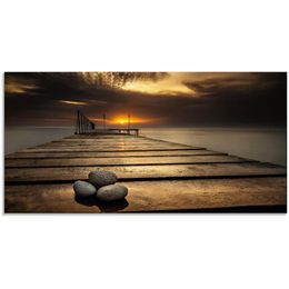 Artland Glasbild &raquo;Sonnenaufgang am Schwarzen Meer&laquo; Sonnenaufgang & -untergang 1 Stk. tlg. in verschiedenen Gr&ouml;&szlig;en braun B/H/T: 100cm x 50cm, Glasbild 