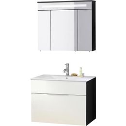 Fackelmann Waschtisch &raquo;Waschplatz-Set KARA&laquo; 3-teilig wei&szlig; wandh&auml;ngend eckig, B/H/T: 80cm x 51cm