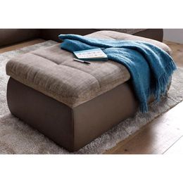 DOMO collection Polsterhocker &raquo;MORIC 136x64 cm, praktisch und komfortabel&laquo; inklusive Stauraum braun Kunstleder SOFTLUX / Struktur (90% Polyester/ 10% 