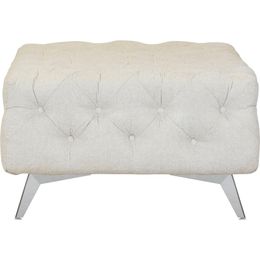Home Affaire Polsterhocker &raquo;Amaury&laquo; Chesterfield-Optik, Breite 80cm, Fu&szlig;farbe w&auml;hlbar beige Struktur (100% Polyester);Samtoptik (100% Polyester) B/H/T