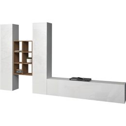 Home Affaire Wohnwand &raquo;Maruska&laquo; 1 Stk. tlg. wei&szlig; Holzwerkstoff B/H/T: 350cmcm x 180cmcm x 30cmcm