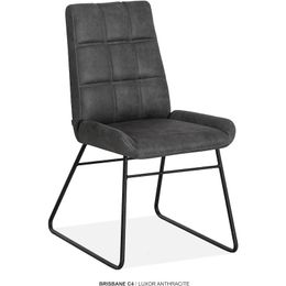 OMG Design Esszimmerstuhl &raquo;Brisbane&laquo; (Set) 2 Stk.Esszimmerstuhl, pflegeleichter Bezug Polyester B/H/T: 51cm x 93cm x 61,5cm, 2 Stk., Stoff Lederoptik