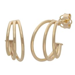 Firetti Damen Paar Creolen &raquo;Schmuck Geschenk Gold 375 Ohrschmuck Ohrringe mehrreihig&laquo; gold Gelbgold 375