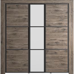 Kleiderschrank &raquo;Kleiderschrank 3 T&uuml;ren, Kinderkleiderschrank&laquo; In 2 Farben erh&auml;ltlich braun Holzwerkstoff Eiche braun, B/H/T: 222cm x 225cm x 58cm, 