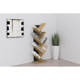 FMD Wandregal &raquo;B&uuml;chen 1&laquo; Regal, Buchst&auml;nder, Aufbewahrungsm&ouml;glichkeit, 125 cm hoch schwarz Holzwerkstoff B/H/T: 41,6cm x 125,3cm x 26cm, 7 Stk. offene