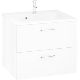 Welltime Waschbeckenunterschrank &raquo;Ribera&laquo; Badm&ouml;bel, Waschtisch inkl. Waschbecken, Breite 60 cm wei&szlig; wei&szlig;, B/H/T: 60cm x 56cm x 47cm