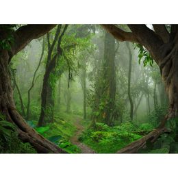 Livingwalls living walls Fototapete &raquo;Designwalls Tropical Forest&laquo; glatt Vlies, Wand, Schr&auml;ge, Decke gr&uuml;n Vlies B/L: 3,5m x 2,55m