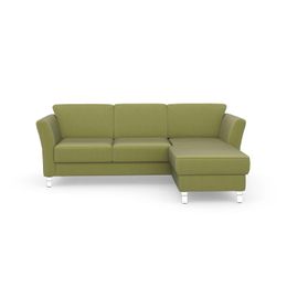 Sit & More sit&more Ecksofa &raquo;Visby L-Form&laquo; wahlweise mit Schlaffunktion und Bettkasten, frei im Raum stellbar gr&uuml;n B/H/T: 248cm x 87cm x 162cm, Luxus-Microfaser 