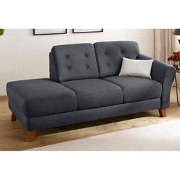 OTTO home Recamiere &raquo;Trondheim&laquo; freistehend, mit Federkern, Knopfheftung im R&uuml;cken grau Luxus-Microfaser Lederoptik (100% Polyester);Struktur weich ( 