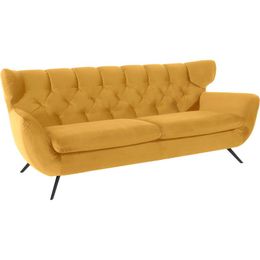 3C Candy 3-Sitzer &raquo;Beatrice, extravagantes Megasofa, bequem, K&uuml;chensofa, Breite 225cm&laquo; mit R&uuml;ckensteppung im Rautenmuster, Samt Optik, auch in 