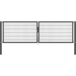 Alberts Zaundoppelt&uuml;r &raquo;Flexo Plus&laquo; anthrazit, verschiedene Abmessungen grau Stahl B/H: 400cm x 120cm