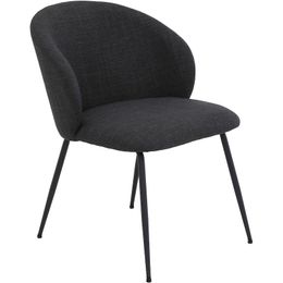 Hela 4-Fu&szlig;stuhl &raquo;GRAZ, Esszimmerstuhl&laquo; (Set) 1 Stk.XL-Sitzbreite,4-Fu&szlig;,Rundrohrgestell,140 Kg belastbar, Webstoff schwarz Metall, Polyester, Stoff B/H