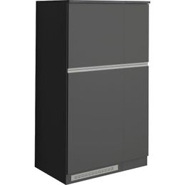 KOCHSTATION K&uuml;che &raquo;KS-Sole K&uuml;chenschrank-Set&laquo; Breite 90 cm,Umbau-und Apothekerschrank im Set grau B/H/T: 90cm x 165cm x 60cm