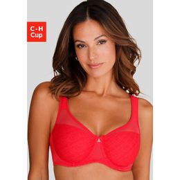 Nuance by Lascana Minimizer-BH mit B&uuml;gel und graphischer Alloverspitze &ndash; ideal f&uuml;r gro&szlig;e Gr&ouml;&szlig;en rot 100, Cup G Minimizer-BH