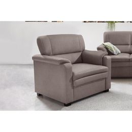 Sit & More sit&more Sessel &raquo;Pisa&laquo; mit Federkern grau NaturLEDER : Bitte beachten Sie, dass Lederbez&uuml;ge mehr N&auml;hte aufweisen als Stoffbez&uuml;ge.;Luxus-Microfaser 