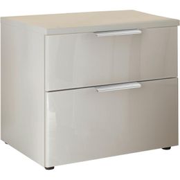Wiemann Nachtkonsole &raquo;Como&laquo; vormontiert beige Floatglas, Holzwerkstoff, Metall B/H/T: 60cm x 46,4cm x 43cm, 2 Stk.