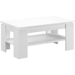 Home Affaire Couchtisch &raquo;Kalmar, rechteckig, 100 x 60 cm, 1 Ablageboden&laquo; Sofatisch, Beistelltisch, Kaffetisch, Wohnzimmertisch, coffee table wei&szlig; B/H/