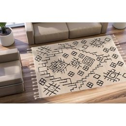 Kayoom Teppich &raquo;Lovis 500&laquo; rechteckig 22 mm H&ouml;he wei&szlig; Polypropylen B : 160cm 1 Stk., 22mm, L: 230cm