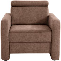 Sit & More sit&more Sessel &raquo;Bologna&laquo; mit Federkern, inklusive Kopfteilverstellung braun Luxus-Microfaser Lederoptik, inklusive Kopfteilverstellung, B/H/T: 87cm x