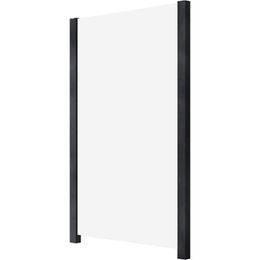 STAKET PRO Zaun Glaszaun, Gesamtl&auml;nge: 1,217 m, 2 Pfosten grau Aluminium, Glas Pfosten: 2 Stk.