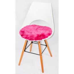 Heitmann Felle Stuhlkissen &raquo;Lamm, Sitzauflage rund&laquo; &Oslash; 45 cm, echtes Lammfell, waschbar, auch als 2er oder 4er Set pink Lammfell B/L: 45cm x 45cm, 4 Stk.