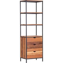 GUTMANN FACTORY Regal &raquo;Jagger&laquo; aus recyceltem Massivholz beige B/H/T: 60cm x 190cm x 40cm