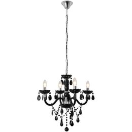 Salesfever Kronleuchter &raquo;Matteo&laquo; E14 4 Flammen aus Acryl-Glas schwarz 4, &Oslash; 52cm H: 120cm