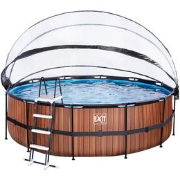 EXIT Framepool &raquo;inkl. multifunktionaler Poolabdeckung und Sicherheitsleiter&laquo; &Oslash;xH: 450x122 cm, mit Sandfilteranlage braun &Oslash;/B/H/L: 450cm x Breite x 