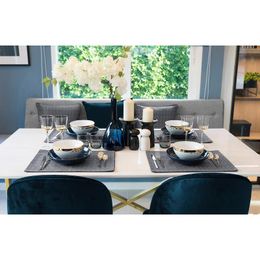 Adam Platzset &raquo;Graphic Ventus Light&laquo; GOTS organic,zertifiziert durch CERES 0242,Made in Germany blau Obermaterial: 100% Baumwolle B/L: 40cm x 40cm, 2 Stk.,