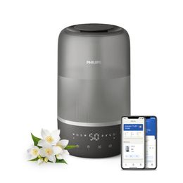 Philips Luftbefeuchter &raquo;HU1510 1000 Series, ultraschall&laquo; 3 l Wassertank f&uuml;r 41 m&sup2; R&auml;ume, mit Aroma-Diffusor, Stimmungslicht, App verbunden grau Einheitsgr&ouml;&szlig;e