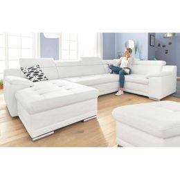 Sit & More sit&more Polsterhocker &raquo;Andiamo&laquo; wei&szlig; Struktur ( 100% Polyester);Kunstleder SOFTLUX ;Luxus-Microfaser ALTARA NUBUCK (100% Polyester) B/H/T: 100cm x 