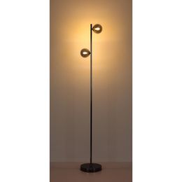 OTTO home Stehlampe &raquo;Aivven, Metall schwarz-chromfarben, rauchfarbenes Glas&laquo; G9 1 Stk. 180cm Kabell&auml;nge, 2x LED exkl. schwarz 2, &Oslash; 10cm H: 150cm, 1 