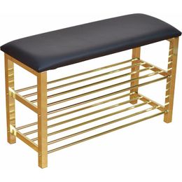 Inosign Schuhbank grau B/H/T: 80cm x 50cm x 30cm, Kunstleder, 2 Ablagen