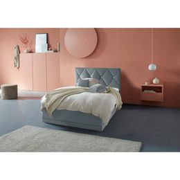Westfalia Schlafkomfort Polsterbett &raquo;Adamas&laquo; auch mit Bettkasten, Knopfheftung mit Strasssteinen grau Bezug: 100% Polyester, Polsterung: Polsterwatte, Material Gestell: 