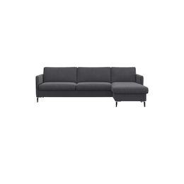 FLEXLUX Ecksofa &raquo;Fiore, super Sitzkomfort durch Kaltschaum im Sitz, L-Form&laquo; schmale Armlehnen, F&uuml;&szlig;e Alu+schwarz grau 100% Polyester B/H/T: 247cm x 