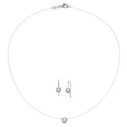Firetti Damen Ohrring und Ketten Set &raquo;Schmuck Geschenk Silber 925 Ohrringe Halskette mit Anh&auml;nger Solit&auml;r&laquo; (Set, 2 Stk. tlg.) mit Zirkonia (synth.) 