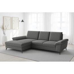 Sit & More sit&more Ecksofa &raquo;Chelsea L-Form, B: 264 cm, mit Armteil-& Sitztiefenverstellung&laquo; optional Schlaffunktion und Bettkasten grau 100% Polyester B/H/T: 