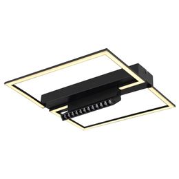 Globo LIGHTING LED Deckenleuchte &raquo;MAXWELL&laquo; LED-Modul 1 Stk. Warmwei&szlig; Deckenlampe/LxBxH: 420x420x110mm/Wohnzimmer/Schlafzimmer/modern schwarz 1 Stk.