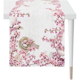 Apelt Tischl&auml;ufer &raquo;6715&laquo; rosa Baumwolle, Polyester B/L: 140cm x 48cm, rechteckig