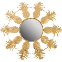 MyFlair Dekospiegel &raquo;Annama&laquo; Wandspiegel, gold, Landhaus, rund, Rahmen aus Metall, Bl&uuml;tenform gold B/H/T: 50cm x 50cm x 2cm, Antikoptik