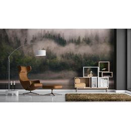A.S. Cr&eacute;ation Vliestapete &raquo;Fototapete Wald im Nebel Gr&uuml;n Grau Naturmotiv&laquo; matt strukturiert gr&uuml;n Vlies B/L: 2,55m x 3,5m, Rollen: 1